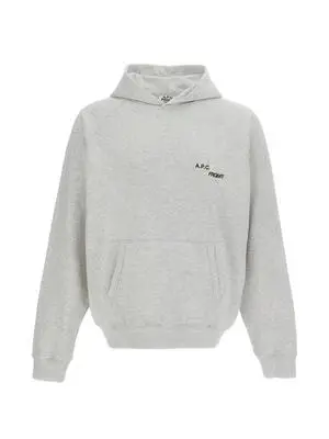 A.p.c. Logo Print Raglan Sleeve Hoodie - Grey