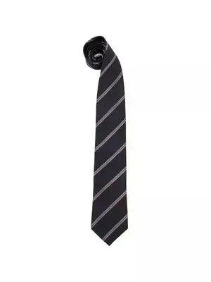 Brunello Cucinelli Diagonal Stripe Silk Tie - Blue