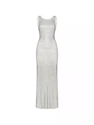 TWENTY FOURHAITCH Helios Crystal-embellished Maxi Dress - Silver