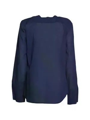 MERCI Sheer Cotton Band Collar Shirt