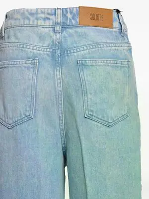 SOLOTRE Acid Wash Wide-leg Jeans