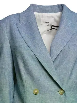 SOLOTRE Denim Woven Texture Double-breasted Blazer