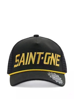 SAINT MXXXXXX Embroidered Logo Mesh Cap - Black
