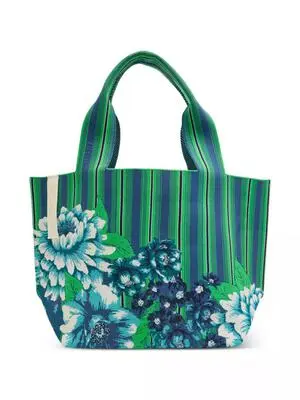 ALEMAIS Floral-print Striped Tote Bag