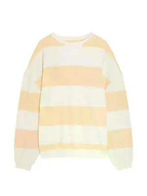 Free People We The Free Striped Cotton Crewneck Sweatshirt - Neutrals