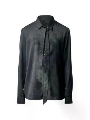 K'ANG Tie-detail Long-sleeved Shirt - Black