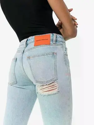 Heron Preston Mid-rise Distressed Cropped Jeans