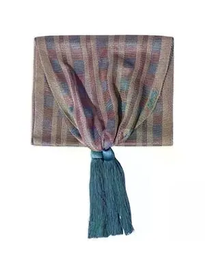 BODE Cheshire Cat Check-pattern Tassel-detail Scarf - Neutrals