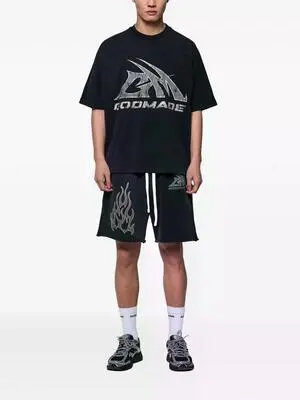 GODMADE Logo-print Raw-edge Shorts