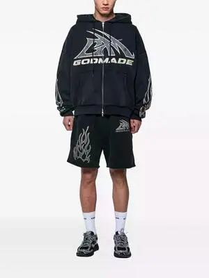 GODMADE Logo-print Zip-up Hoodie
