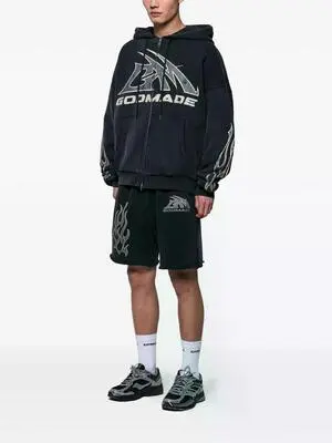 GODMADE Logo-print Zip-up Hoodie