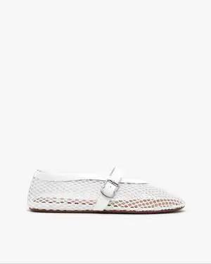 Alaïa Mesh Ballet Flats - White
