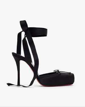 CHRISTIAN LOUBOUTIN Cassia Lace-up Satin Pumps - Black
