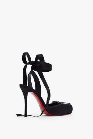 CHRISTIAN LOUBOUTIN Cassia Lace-up Satin Pumps - Black