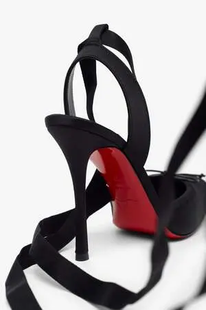 CHRISTIAN LOUBOUTIN Cassia Lace-up Satin Pumps - Black