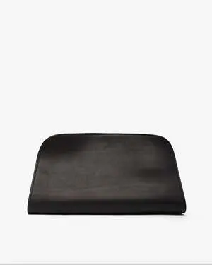 THE ROW Peggy Leather Clutch - Black