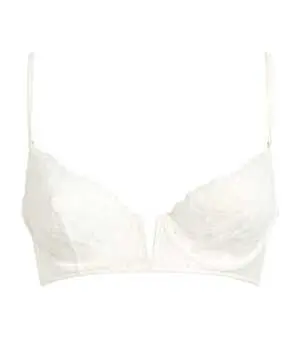 Kiki De Montparnasse Lace Fleurs Veloutées Demi Bra - Ivory