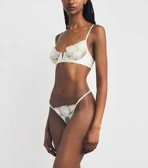 Kiki De Montparnasse Lace Fleurs Veloutées Demi Bra - Ivory
