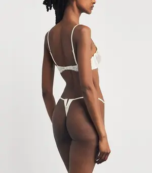 Kiki De Montparnasse Lace Fleurs Veloutées Demi Bra - Ivory