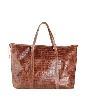 LAURA DI MAGGIO Leather Crocodile-print Maxi Shopper Bag