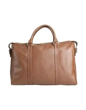 LAURA DI MAGGIO Pebbled-leather Maxi Bowler Bag