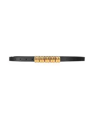 BY MALENE BIRGER Leather Embellished Skinny Belt - Black