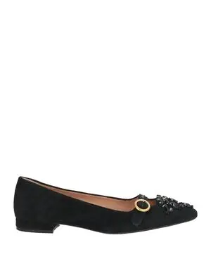 Malìparmi Suede Embellished Pointed Toe Ballet Flats