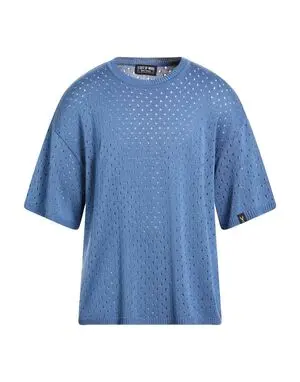 5TATE OF MIND Perforated Crewneck Sweater - Blue