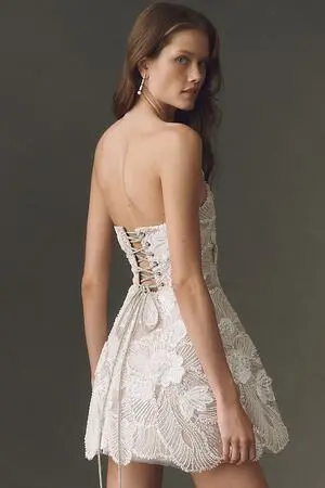 BRONX AND BRONCO Valencia Embellished Corset Mini Dress