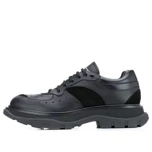 Alexander McQueen Suede-panelled Leather Trainers - Black
