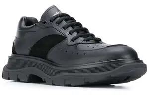 Alexander McQueen Suede-panelled Leather Trainers - Black