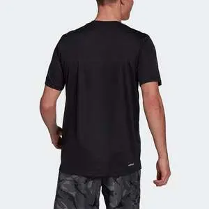 Adidas Alphabet Large Logo Printing Round Neck Short Sleeve Black