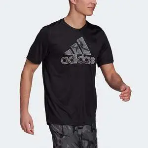 Adidas Alphabet Large Logo Printing Round Neck Short Sleeve Black
