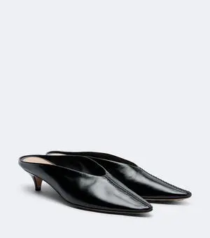 Bottega Veneta Vesta Leather Mules - Black
