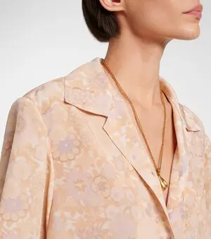 Chloé Multicolor Floral Silk Bowling Shirt - Pink