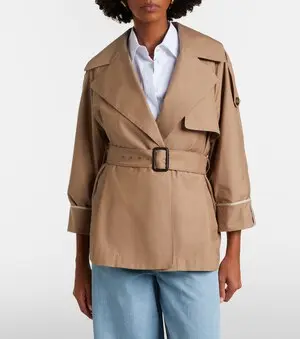Max Mara Clara Cotton-blend Gabardine Trench Coat - Beige