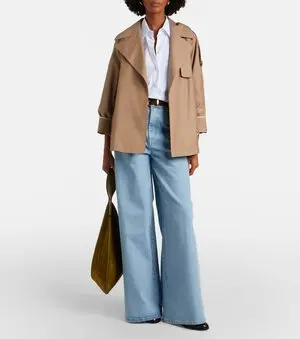 Max Mara Clara Cotton-blend Gabardine Trench Coat - Beige