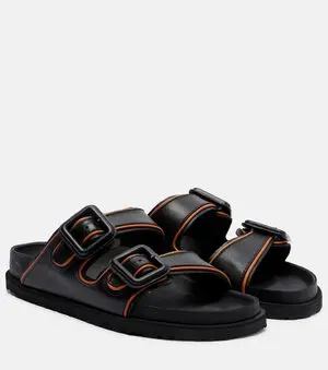 BIRKENSTOCK Arizona Leather Slides - Black
