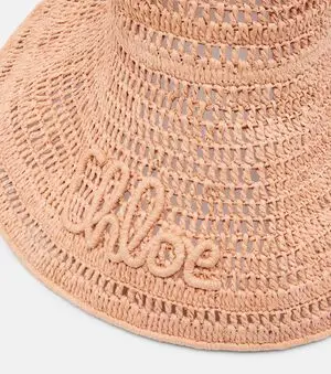 Chloé Logo Raffia Sunhat - Beige