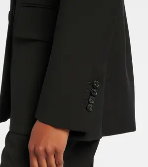 Sportmax Virgin Wool Double-breasted Blazer - Black