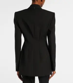 Sportmax Virgin Wool Double-breasted Blazer - Black