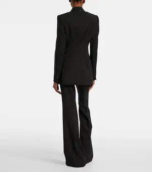 Sportmax Virgin Wool Flared Trousers - Black