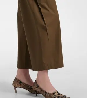Khaite Roma Cotton Poplin Wide-leg Pants - Green
