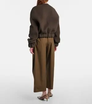Khaite Roma Cotton Poplin Wide-leg Pants - Green