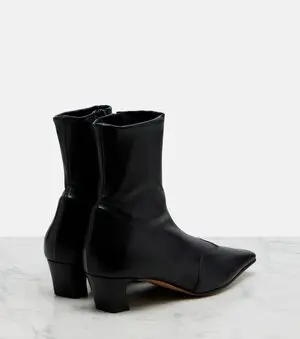 Khaite Nevada Leather Ankle Boots