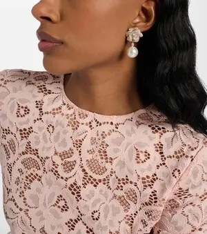 SELF-PORTRAIT Embellished Faux Pearl Drop Earrings