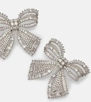 SELF-PORTRAIT Bow Crystal-embellished Earrings