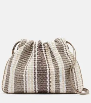 Brunello Cucinelli Striped Drawstring Crossbody Bag - Multicoloured