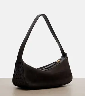 Bottega Veneta Nodo Small Suede Shoulder Bag - Brown
