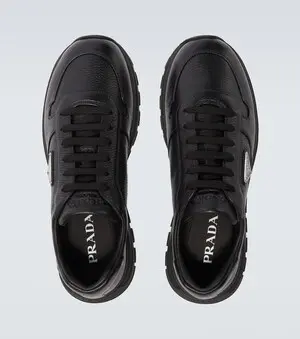Prada Prax 2.0 Leather Sneakers - Black